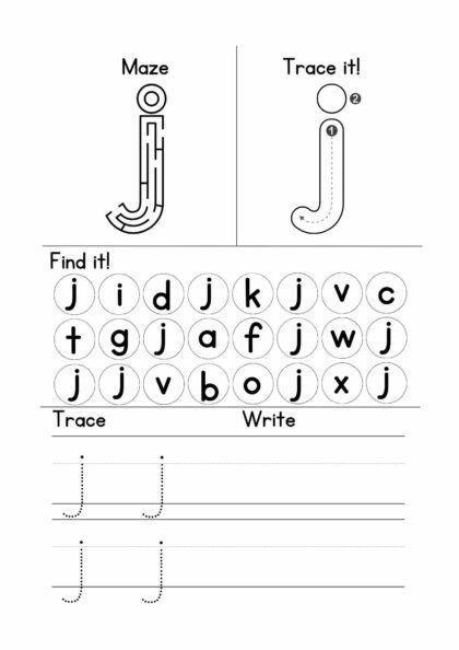 Free A–Z Write, Find & Trace Worksheets (Handwriting, Letter ID, Pre-K ...