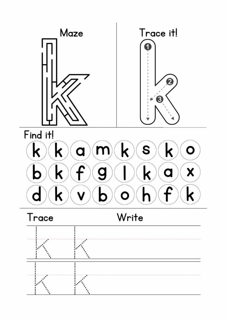Free A–Z Write, Find & Trace Worksheets (Handwriting, Letter ID, Pre-K ...