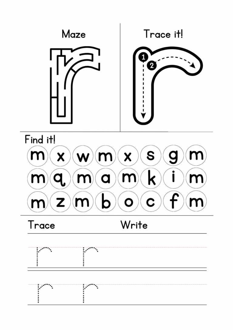 Free A–Z Write, Find & Trace Worksheets (Handwriting, Letter ID, Pre-K ...