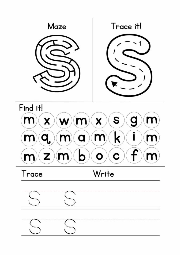 Free A–Z Write, Find & Trace Worksheets (Handwriting, Letter ID, Pre-K ...