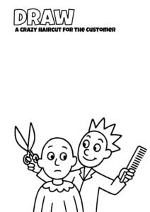 Draw a Crazy Haircut – Hairstyle Drawing Worksheet ...