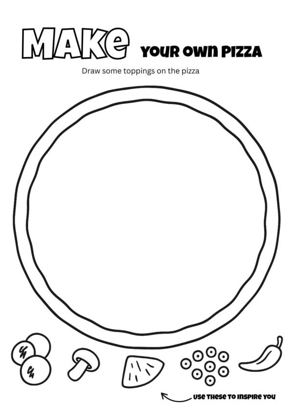Make Your Own Pizza Printable – Kids Drawing Activity ...