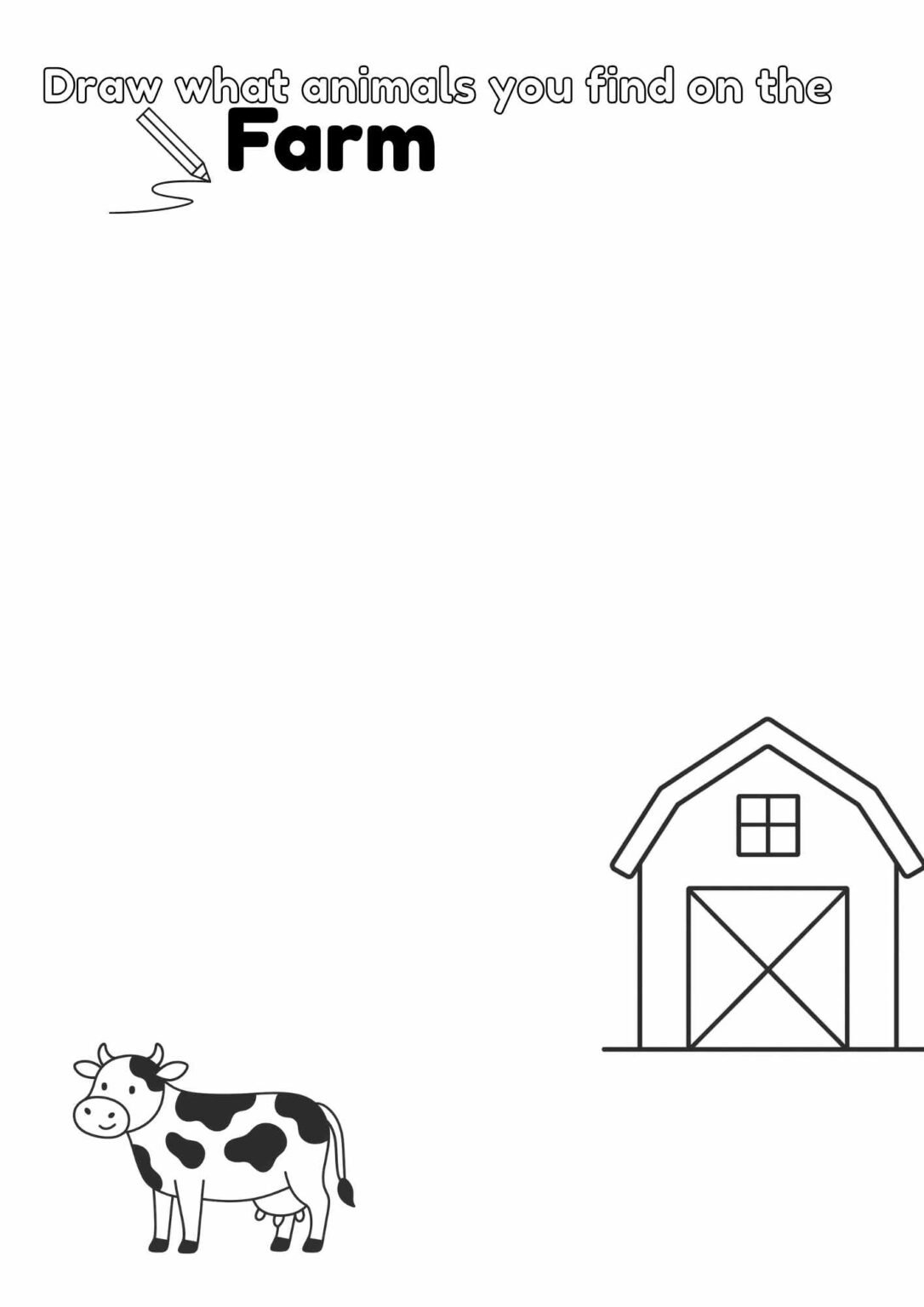 Farm Animals Drawing Worksheet – What You Find on the Farm ...