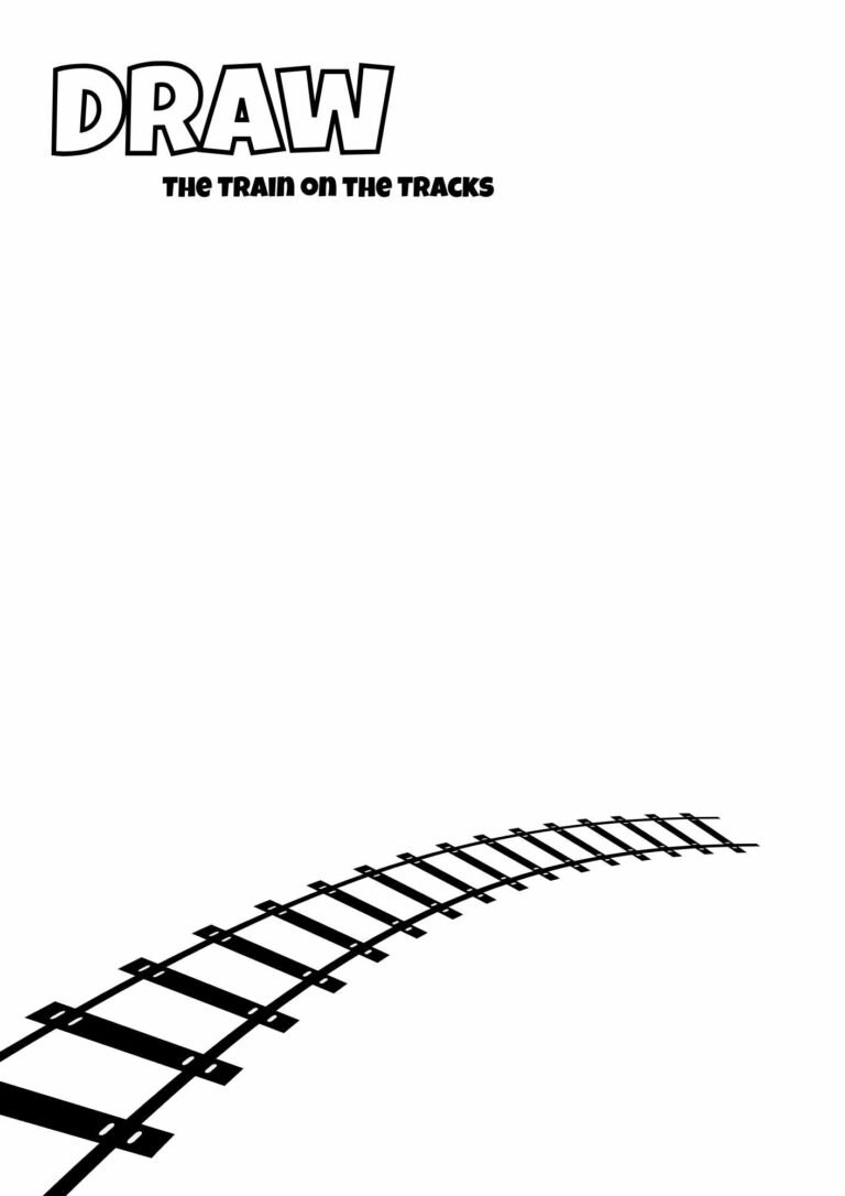 Draw the Train on the Tracks – Fun Kids Drawing Worksheet ...
