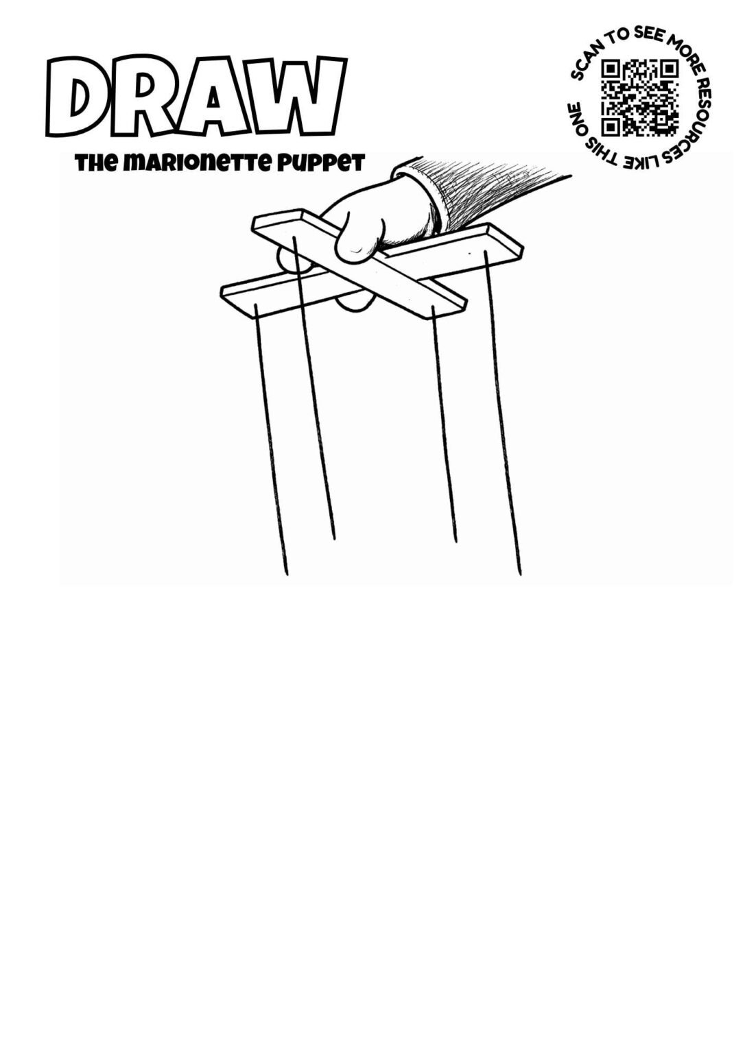 Draw the Marionette Puppet Worksheet – Fun Art Activity for Kids